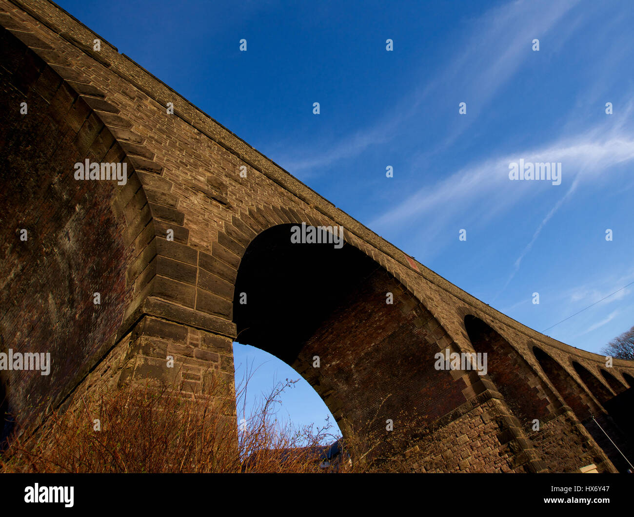 Roman stone bridge with arches in Peak District National Park, Buxton ...