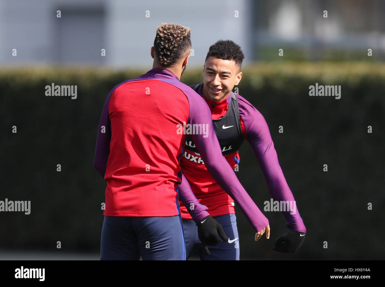 Nathan Redmond and Jesse Lingard (right) practice dance moves during ...
