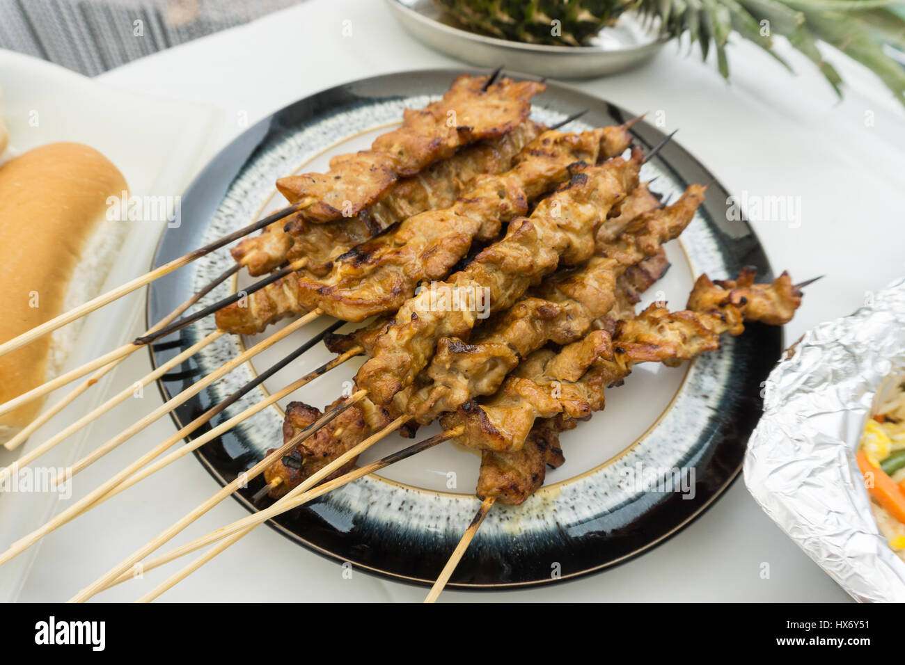 Chicken Kebab barbecue Stock Photo - Alamy