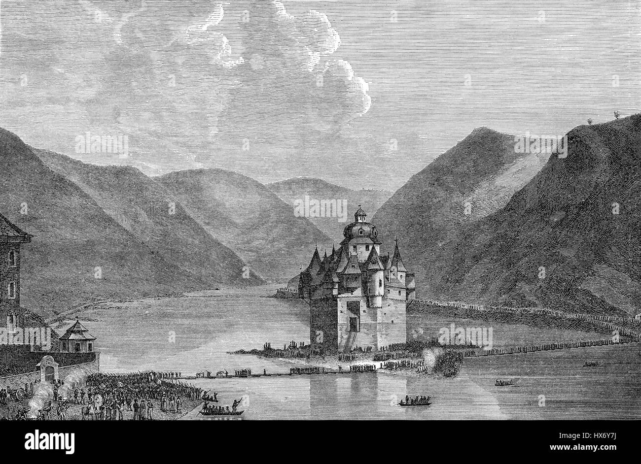 The 1st Silesian Army crosses the river Rhine led by General Blucher ...