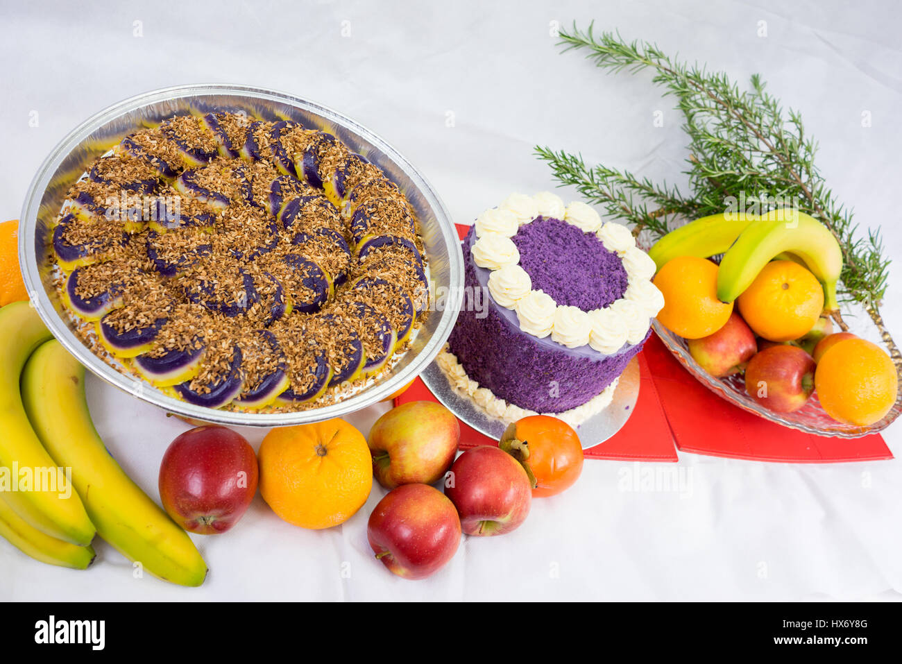 Filipino purple yam cake Stock Photo - Alamy