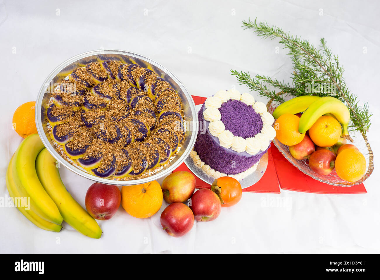 Filipino purple yam cake Stock Photo - Alamy