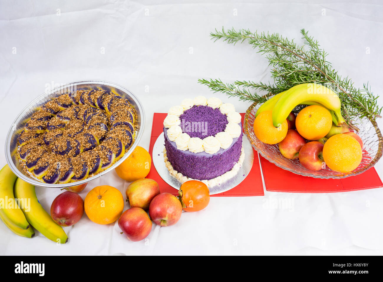 Filipino purple yam cake Stock Photo - Alamy