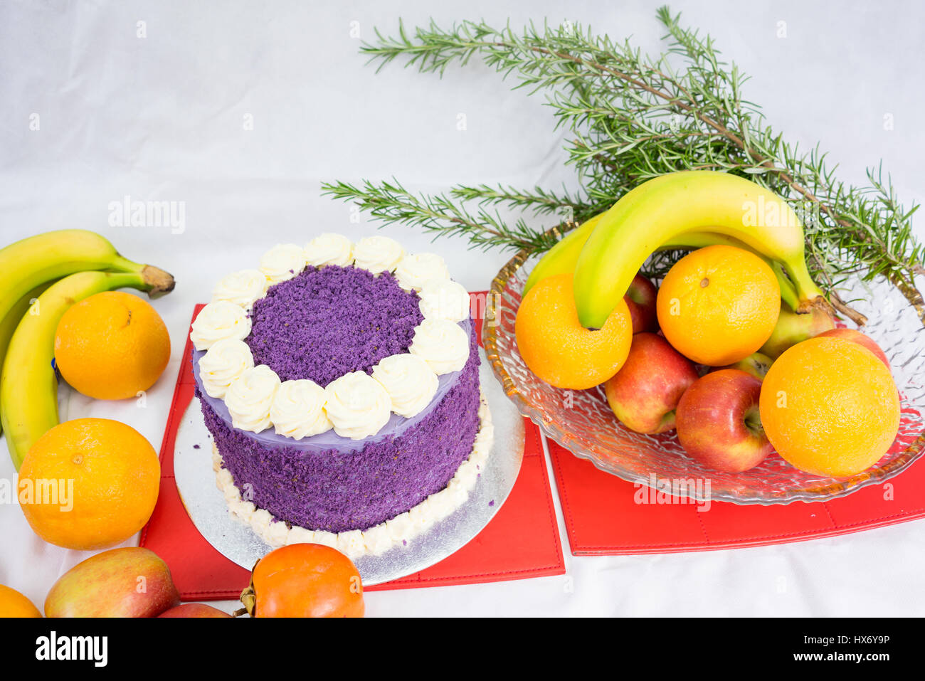 Filipino purple yam cake Stock Photo - Alamy