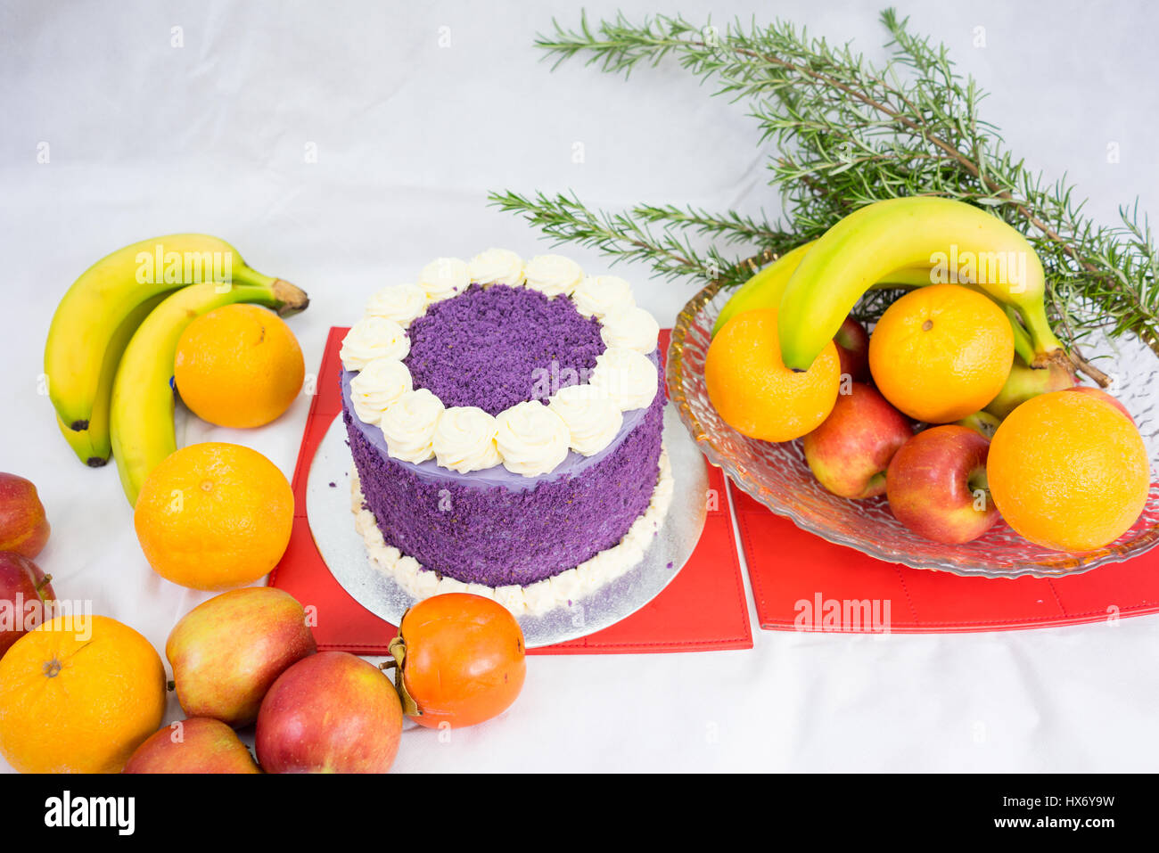 Filipino purple yam cake Stock Photo - Alamy