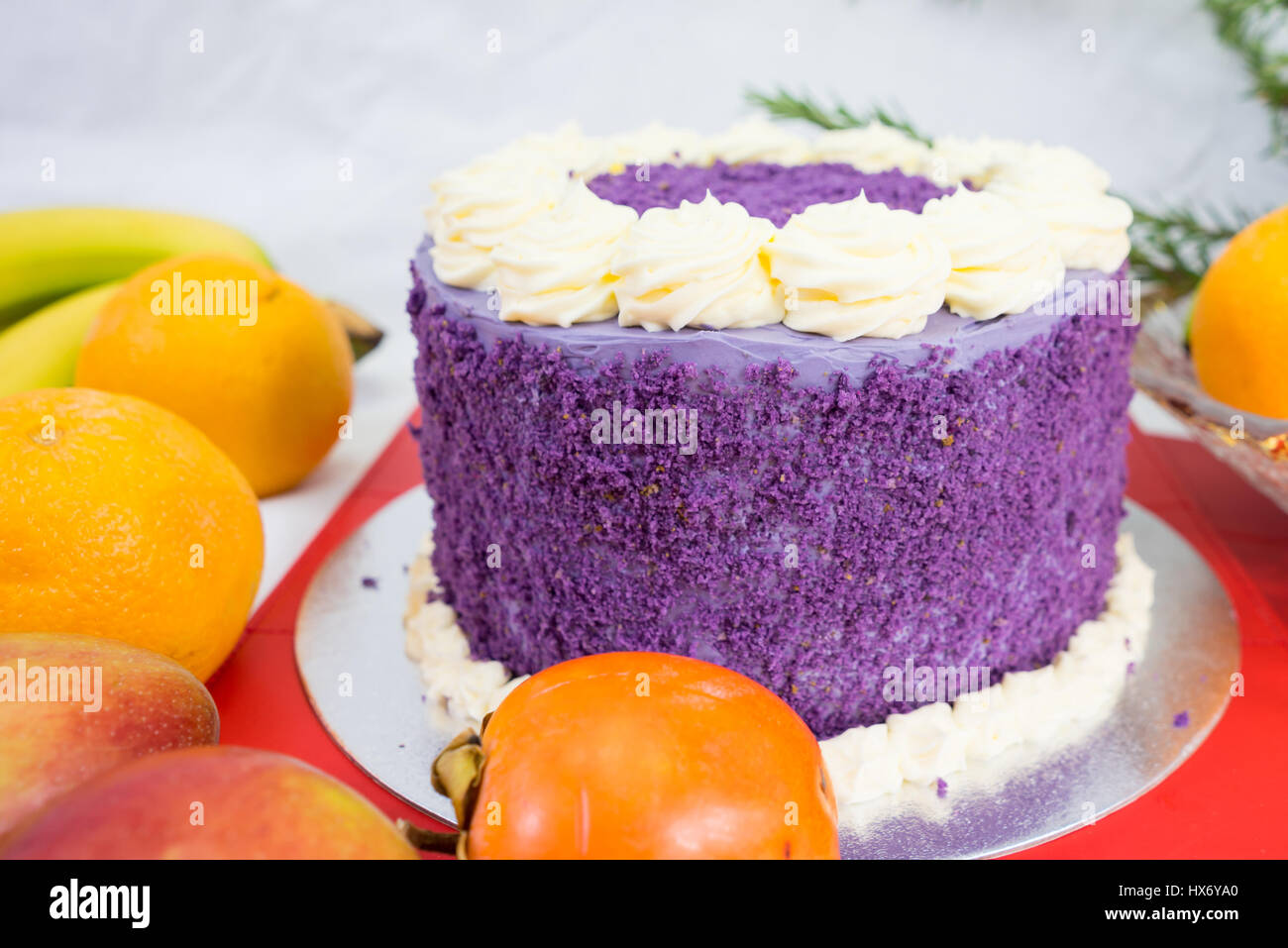 Filipino purple yam cake Stock Photo - Alamy
