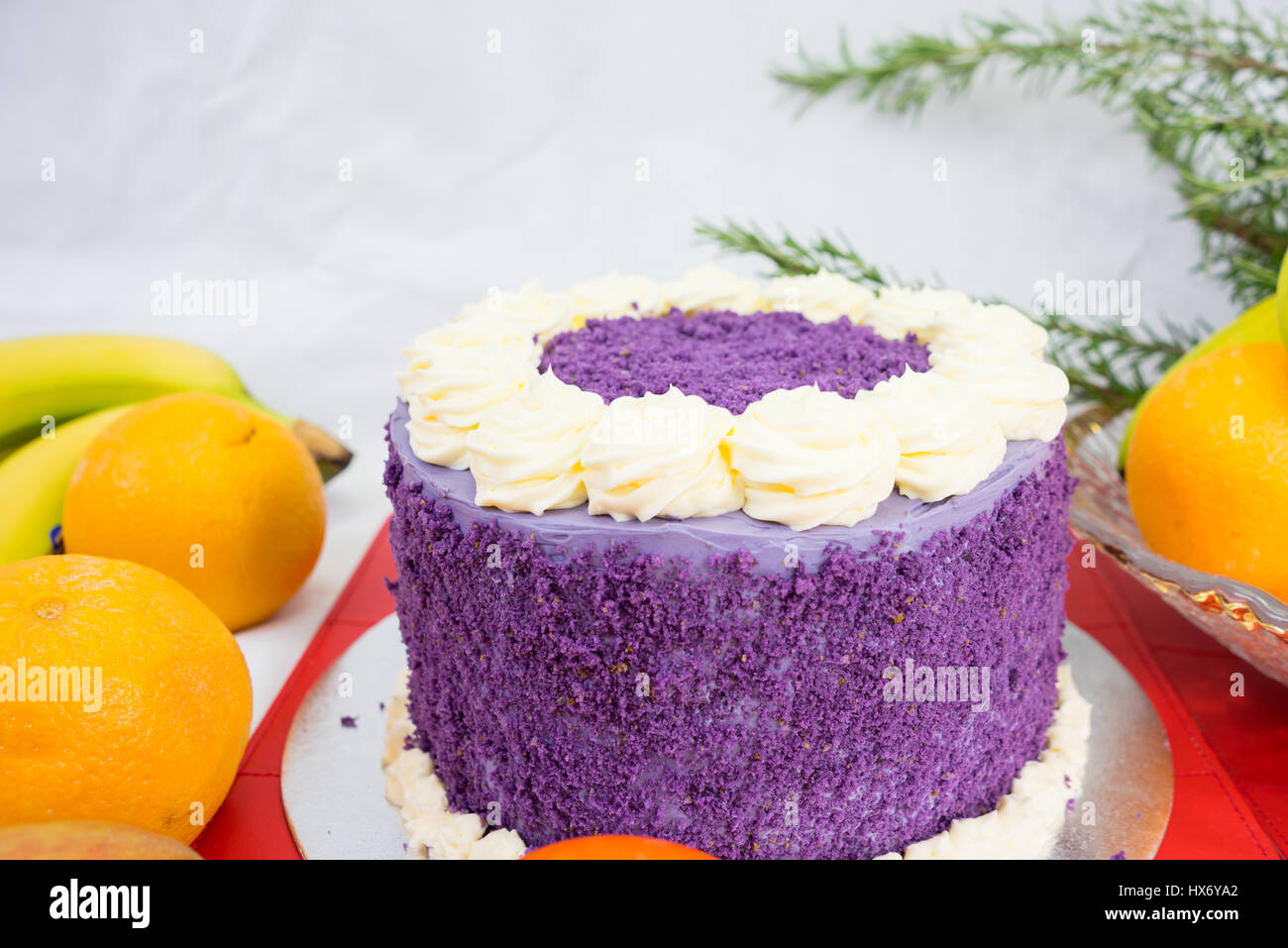 Filipino purple yam cake Stock Photo - Alamy