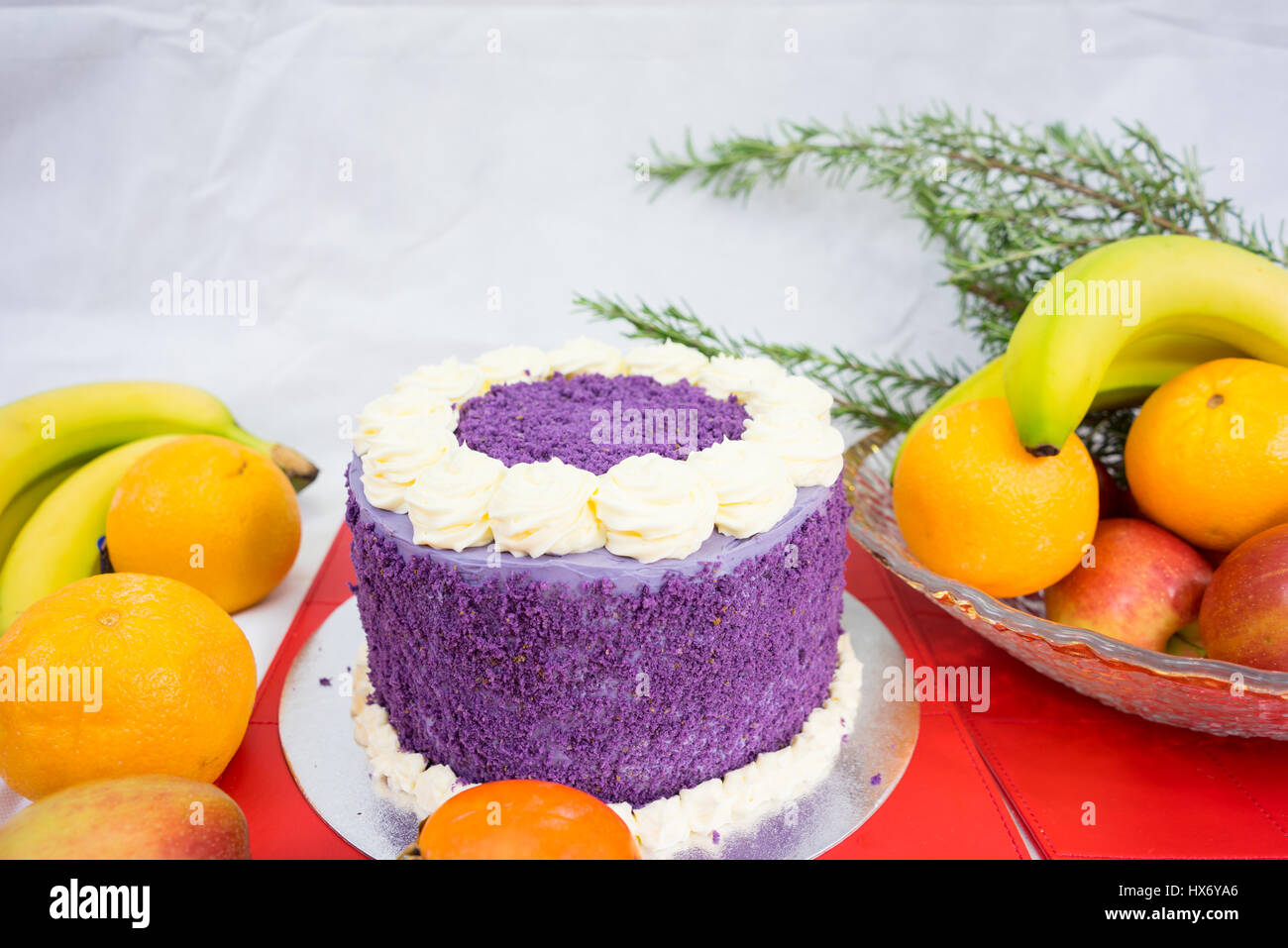 Filipino purple yam cake Stock Photo - Alamy