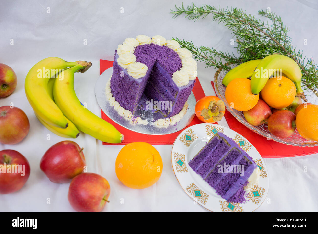 Filipino purple yam cake Stock Photo - Alamy
