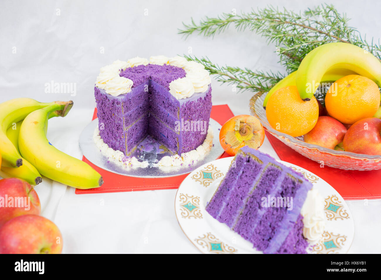 Filipino purple yam cake Stock Photo - Alamy