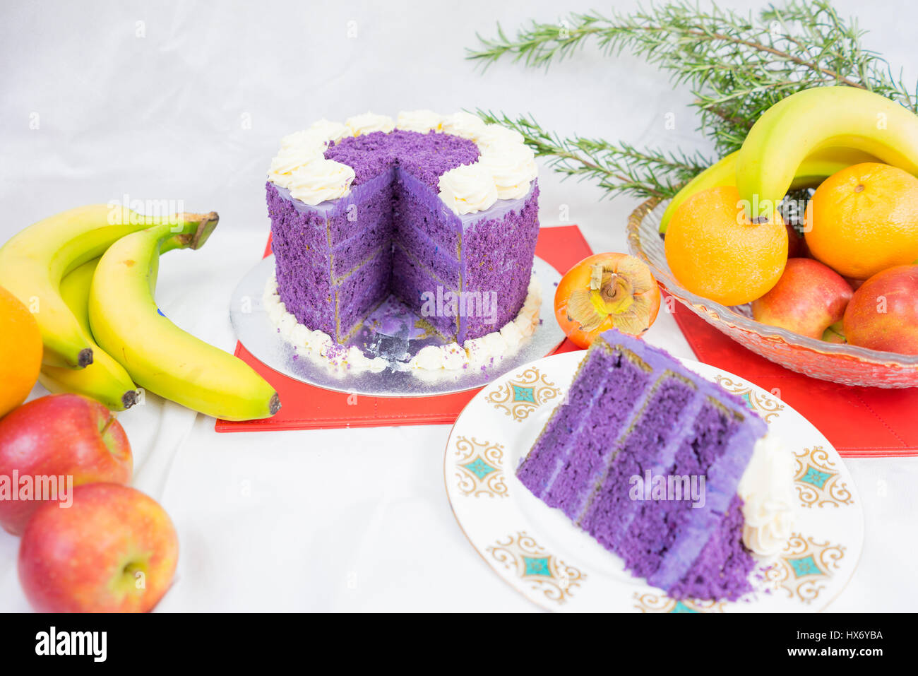 Filipino purple yam cake Stock Photo - Alamy