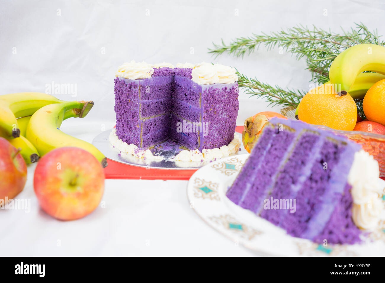 Filipino purple yam cake Stock Photo - Alamy