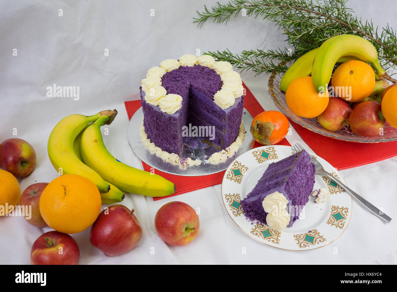 Filipino purple yam cake Stock Photo - Alamy