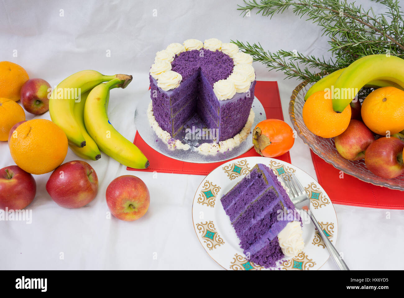 Filipino purple yam cake Stock Photo - Alamy