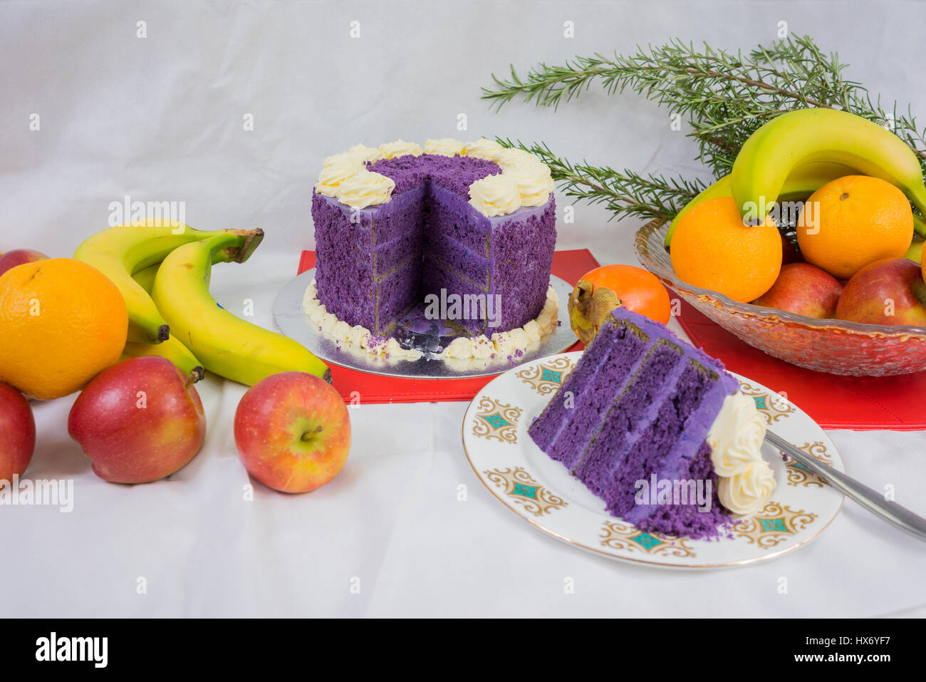 Filipino purple yam cake Stock Photo - Alamy