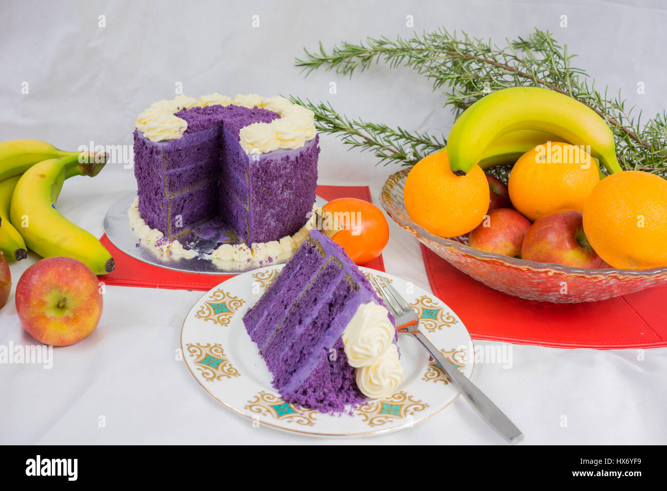 Filipino purple yam cake Stock Photo - Alamy
