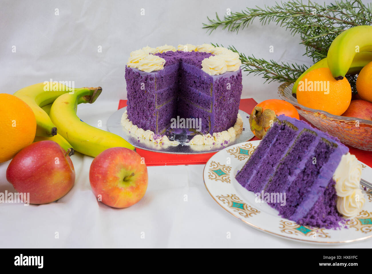 Filipino purple yam cake Stock Photo - Alamy