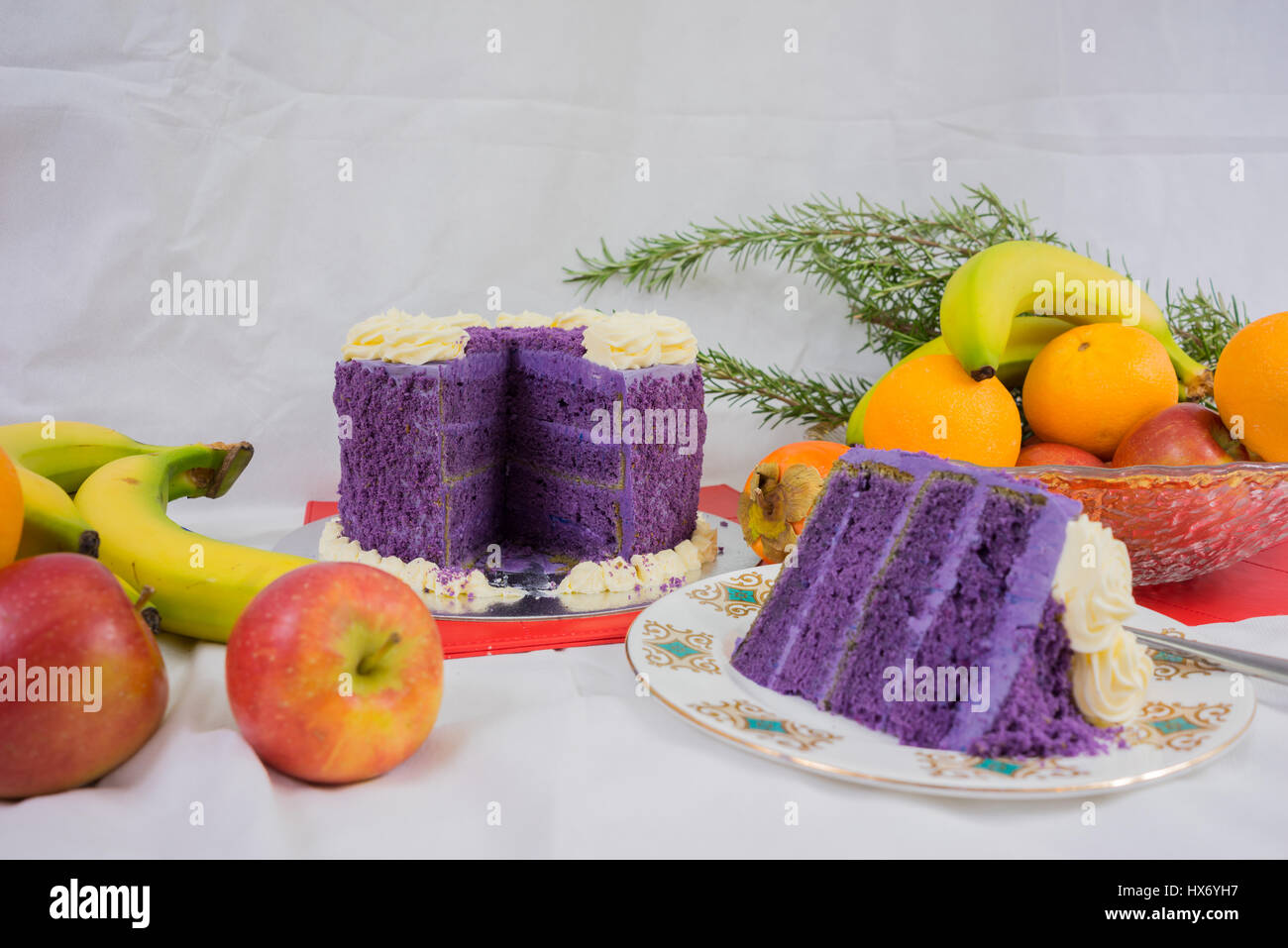 Filipino purple yam cake Stock Photo - Alamy