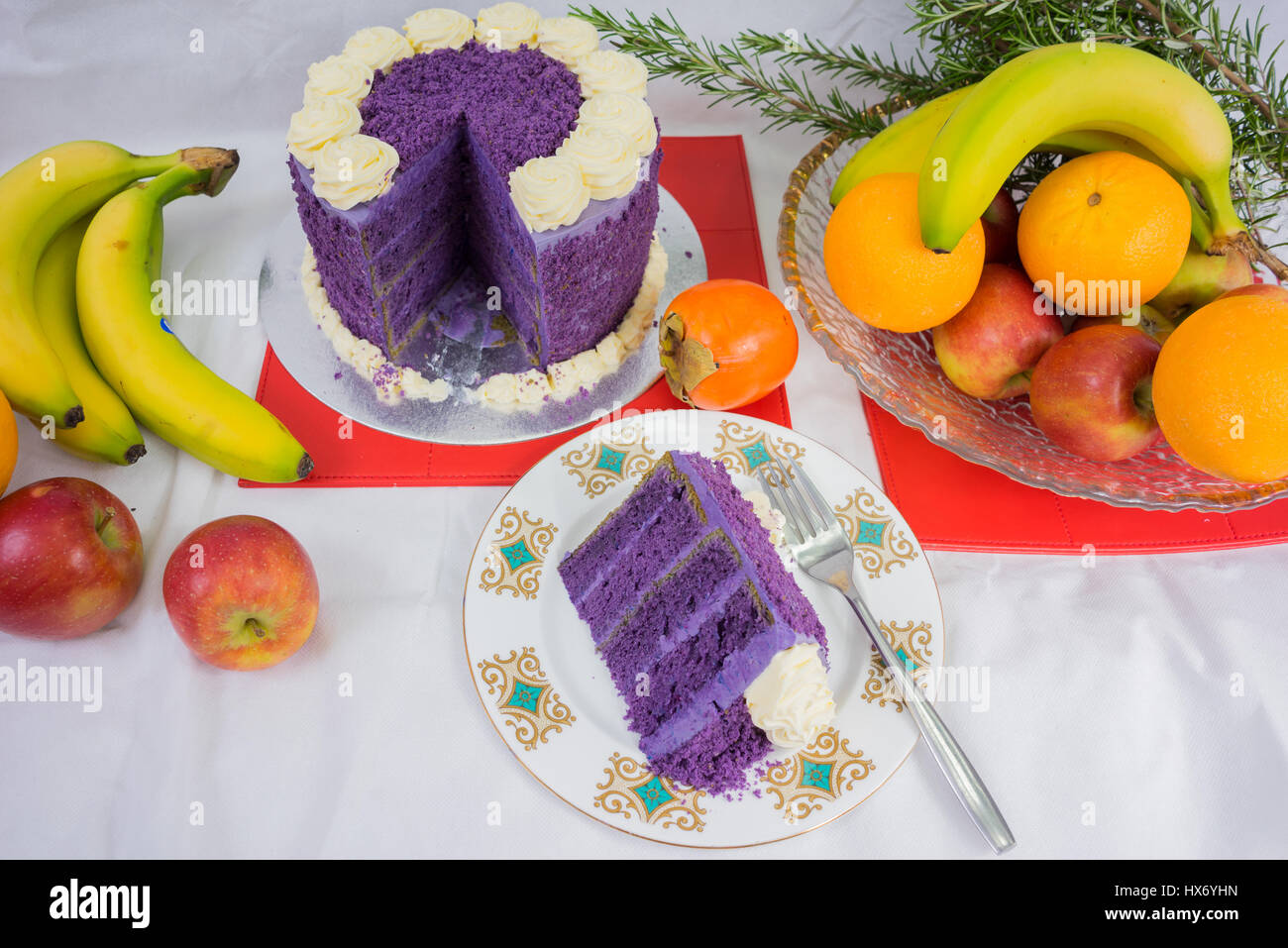 Filipino purple yam cake Stock Photo - Alamy