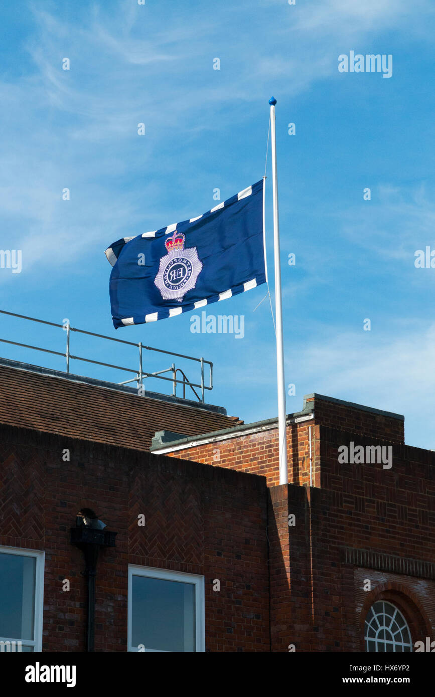 Metropolitan Police Service Flag Flying At Half Mast After The Death Of