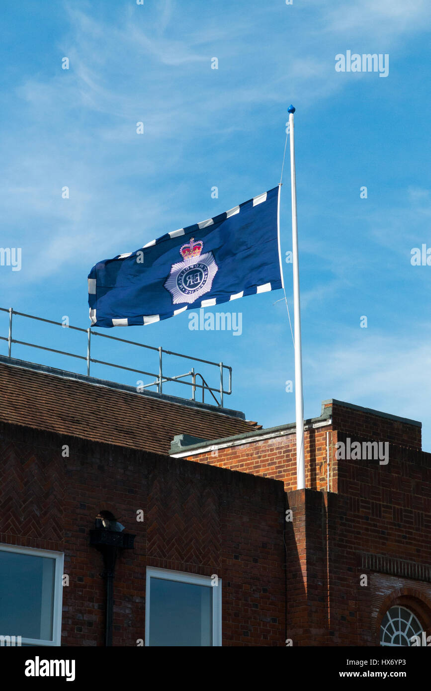 Metropolitan Police Service flag flying at half mast after the death of ...