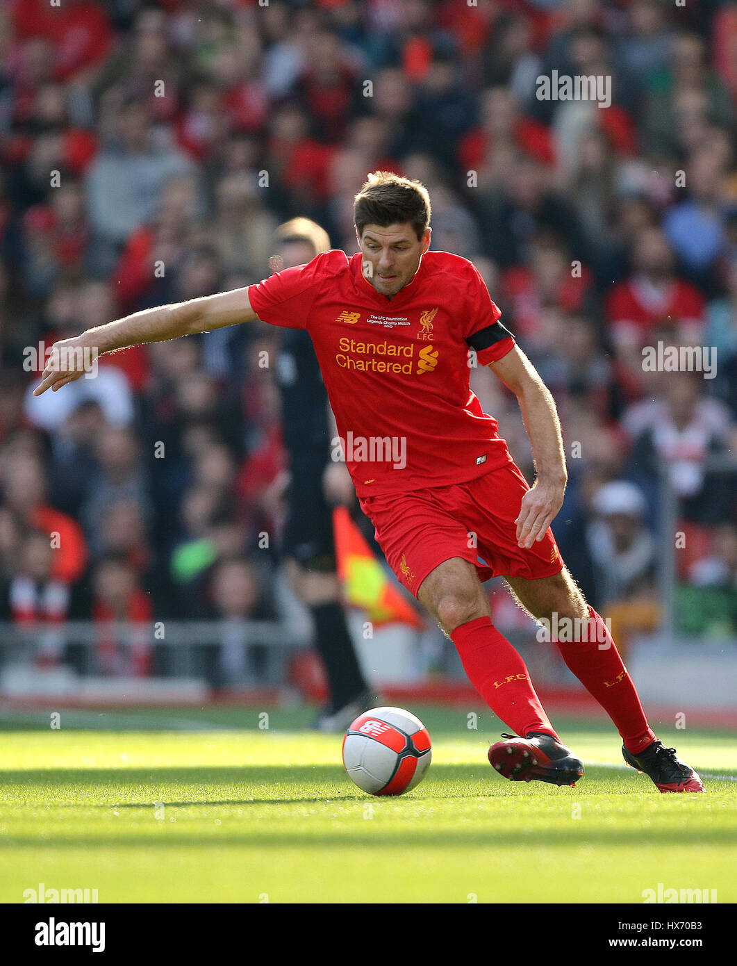 Liverpool's Steven Gerrard in action during the charity match at ...