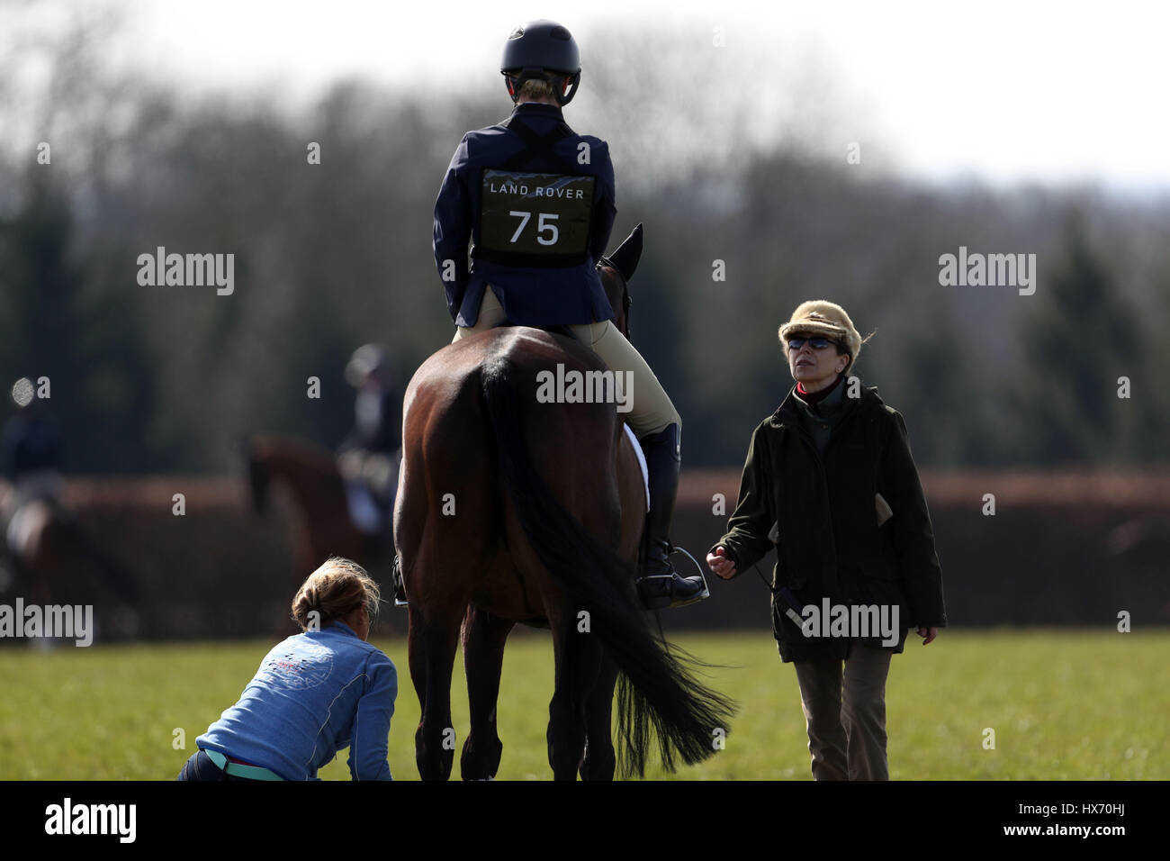 Princess Anne talks to her daughter Zara Phillips at the Land Rover ...