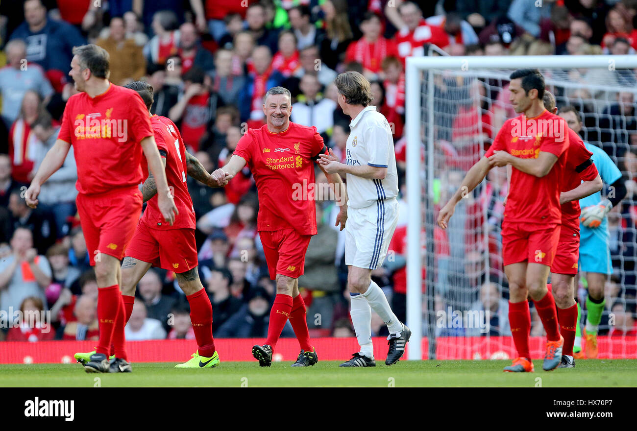 Liverpool's John Aldridge celebrates scoring his side's second goal of ...