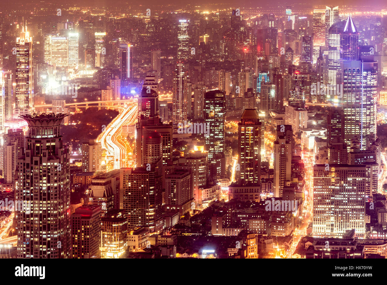 Aerial view of Shanghai city center Stock Photo - Alamy