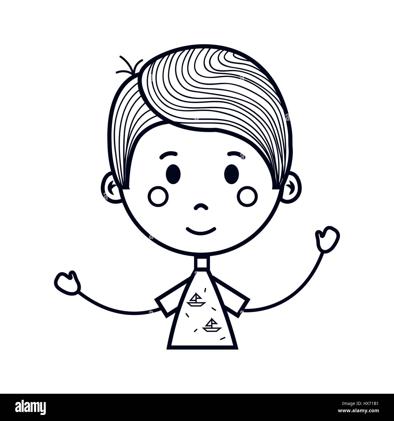 cute little boy drawing icon Stock Vector Image & Art - Alamy