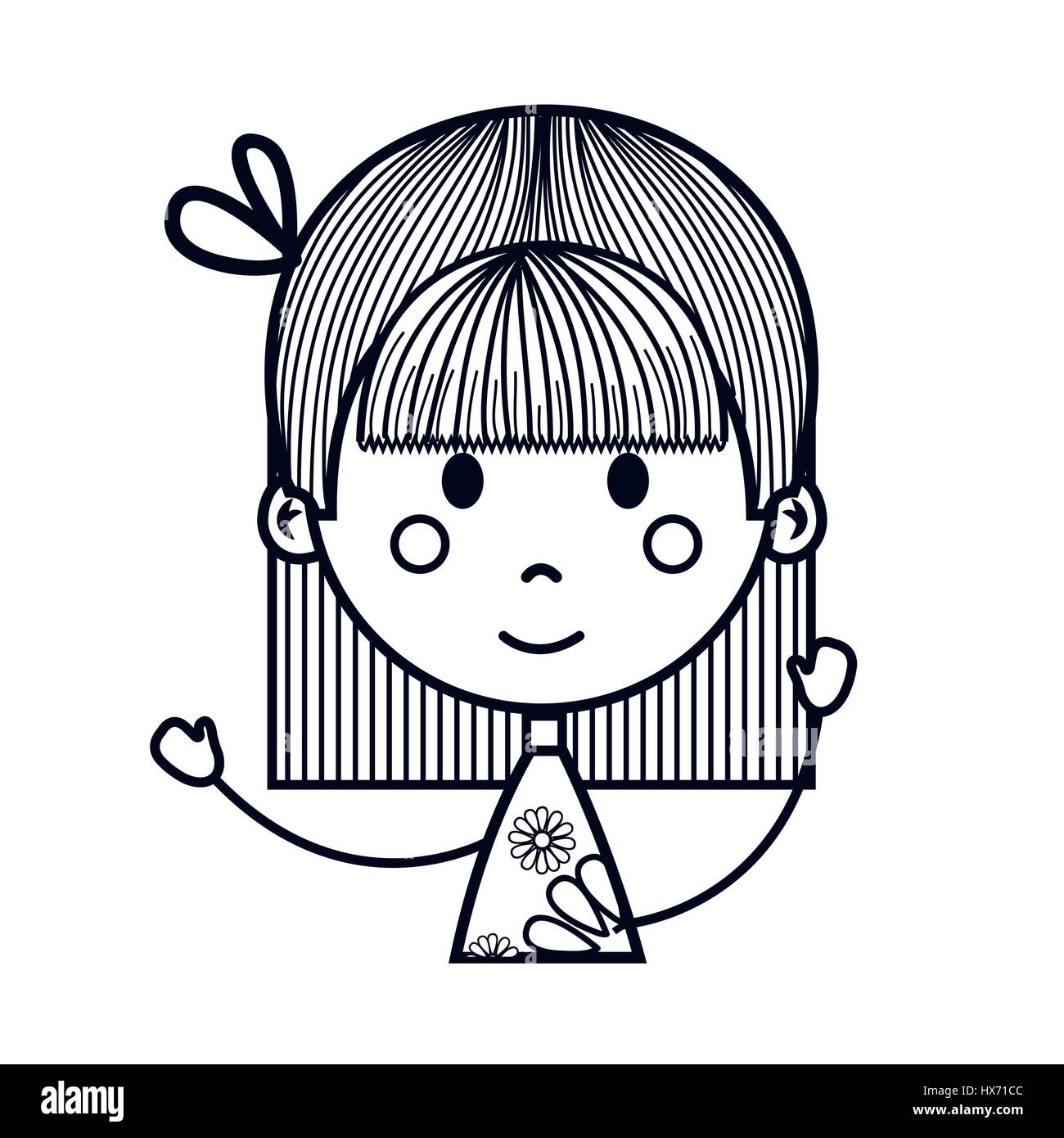 cute little girl drawing character Stock Vector Image & Art - Alamy