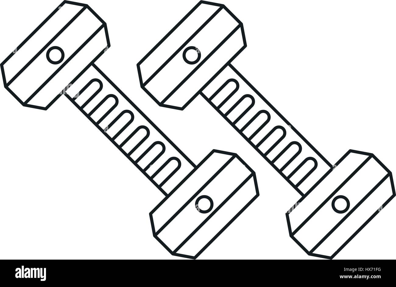dumbbell weight gym equipment outline Stock Vector Image & Art - Alamy