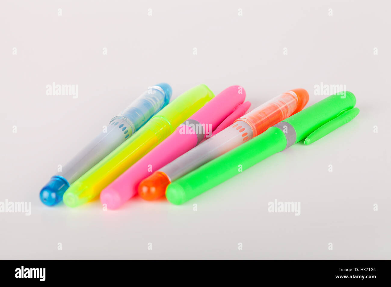 Set of colorful markers isolated on white background Stock Photo - Alamy