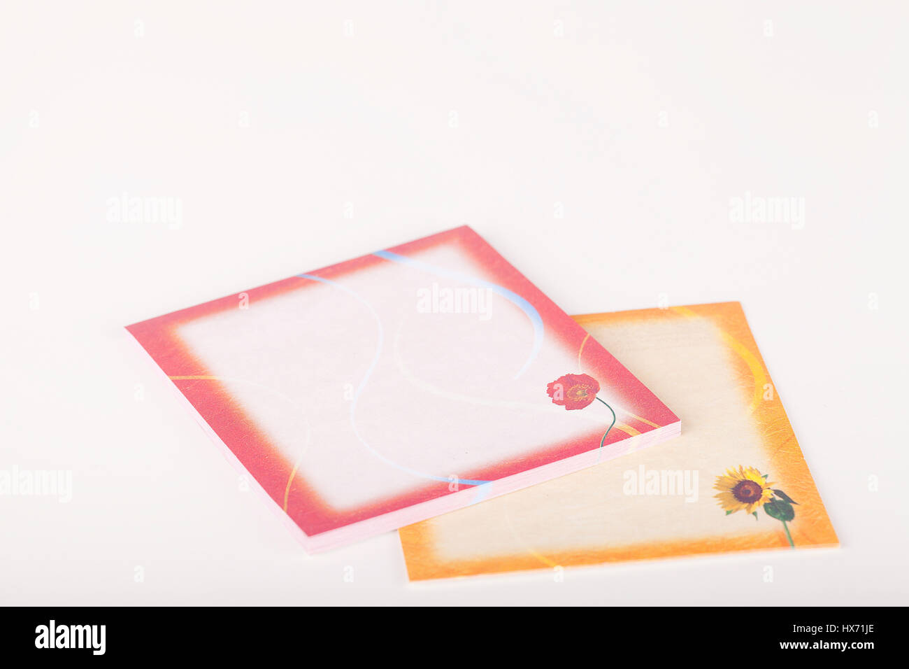 Colorful sticky notes on a white surface. Paper Post It notes isolated ...