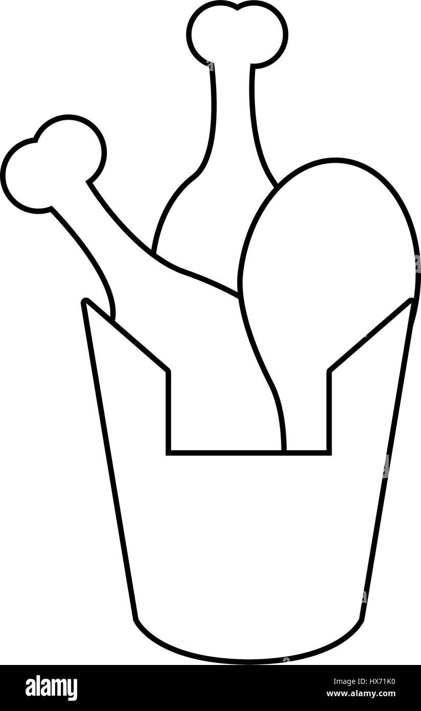 bucket fried chicken thin line Stock Vector Image & Art - Alamy