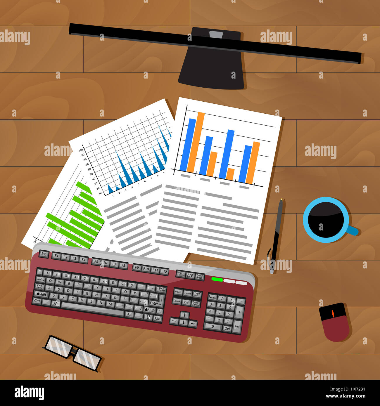 Analysis of statistics. Office productivity working, finance efficiency ...