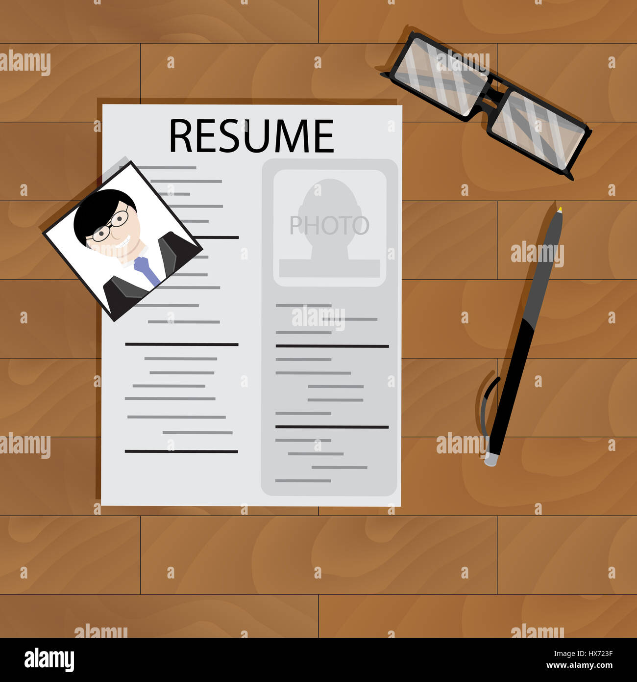 Create resume desktop top view. Employment motivational, write resume ...