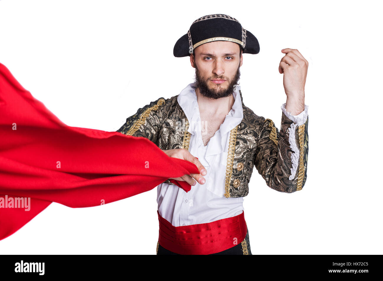 Male dressed as matador on a white background. Studio portrait Stock ...