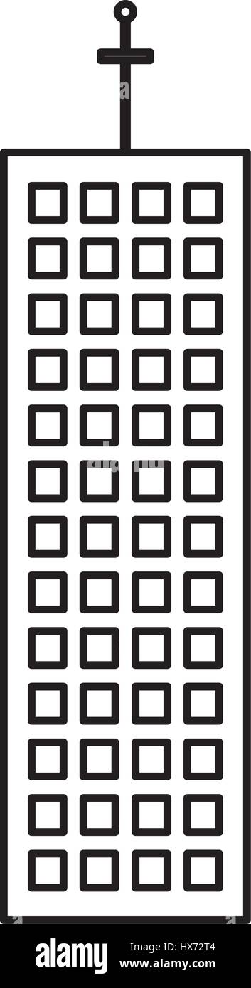 building architecture modern skyscraper outline Stock Vector Image ...