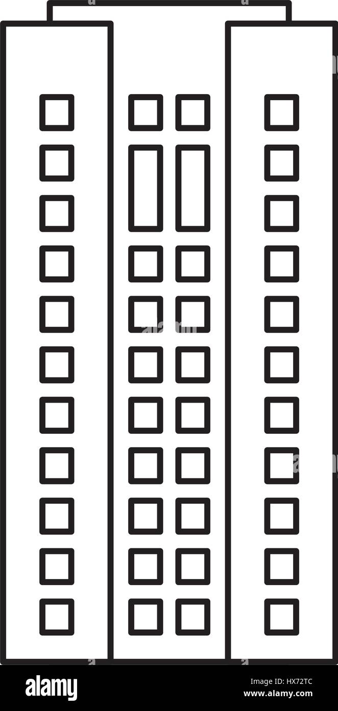 building architecture residential skyscraper outline Stock Vector Image ...