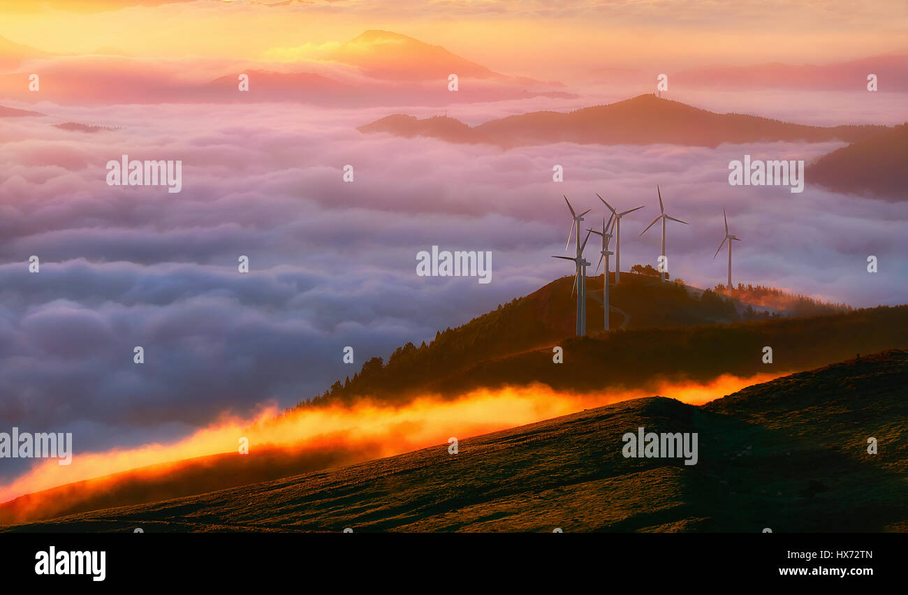 Mountain view wind turbines hi-res stock photography and images - Alamy