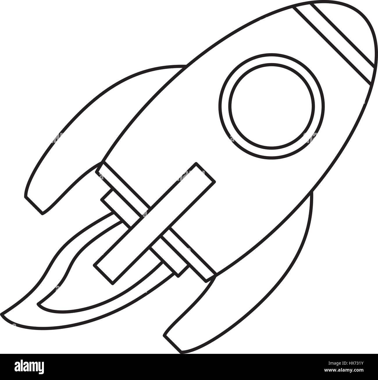 Set color rocket icon Black and White Stock Photos & Images - Alamy