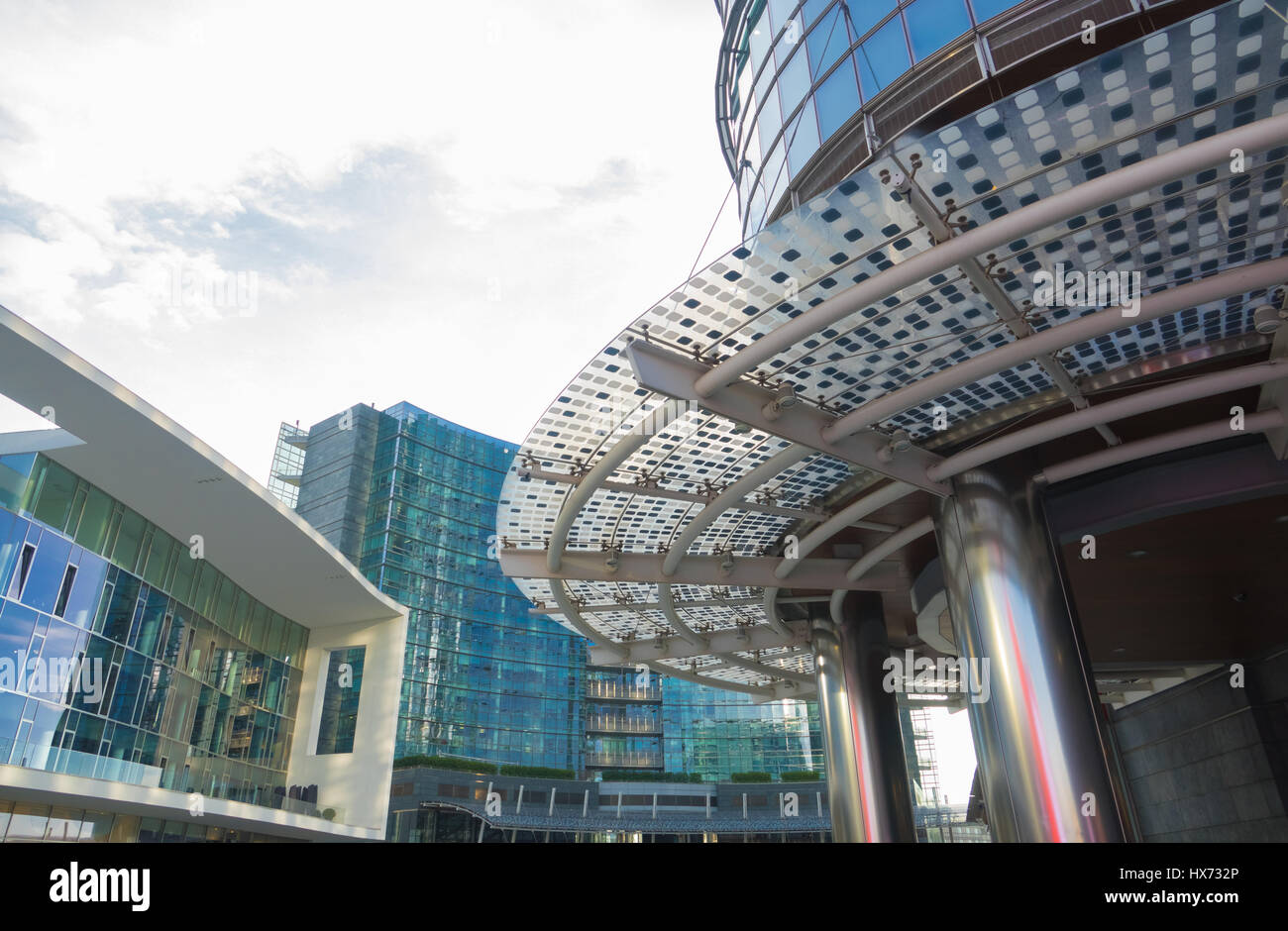 Modern Square with Futuristic Buildings and Structures in the City ...