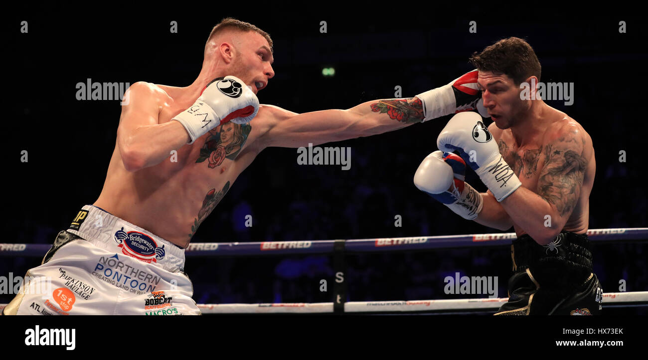Brian Rose and Jack Arnfield during the WBA International Middleweight ...