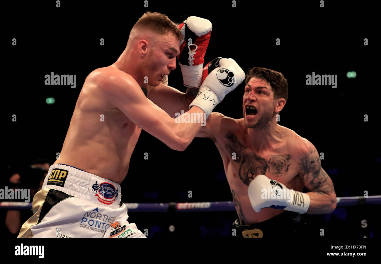 Brian Rose and Jack Arnfield during the WBA International Middleweight ...