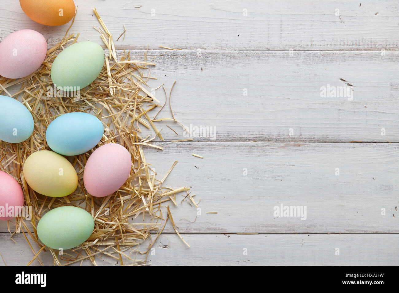 Easter background with colorful eggs Stock Photo - Alamy