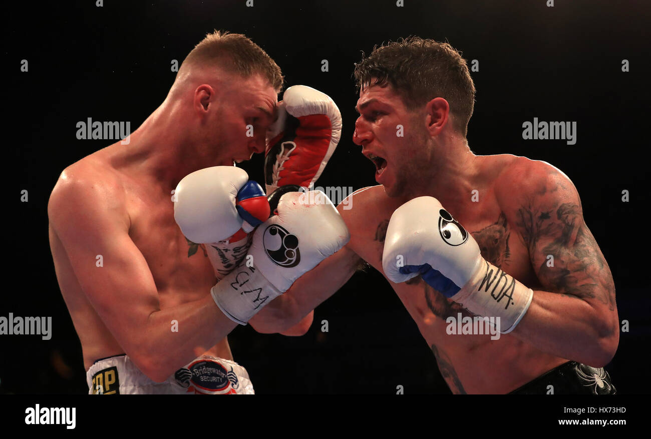 Brian Rose and Jack Arnfield during the WBA International Middleweight ...