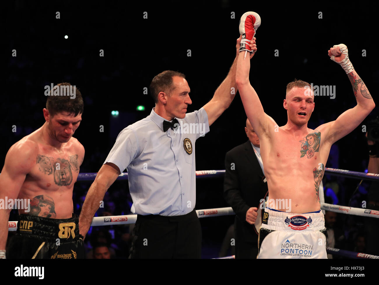 Jack Arnfield celebrates victory over Brian Rose during the WBA ...