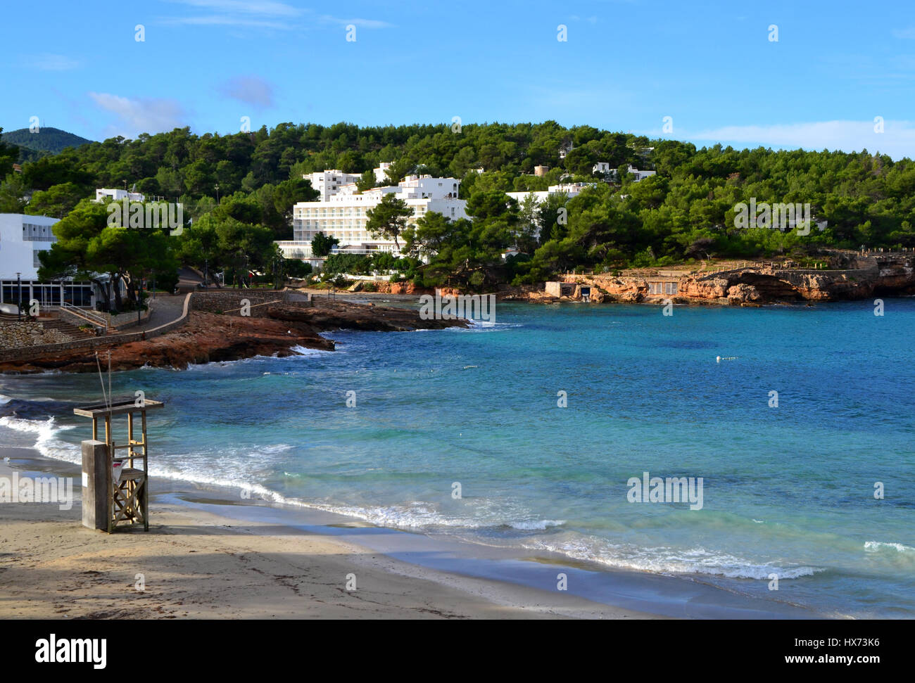 Portinatx turquoise beach in Ibiza, Spain Stock Photo - Alamy