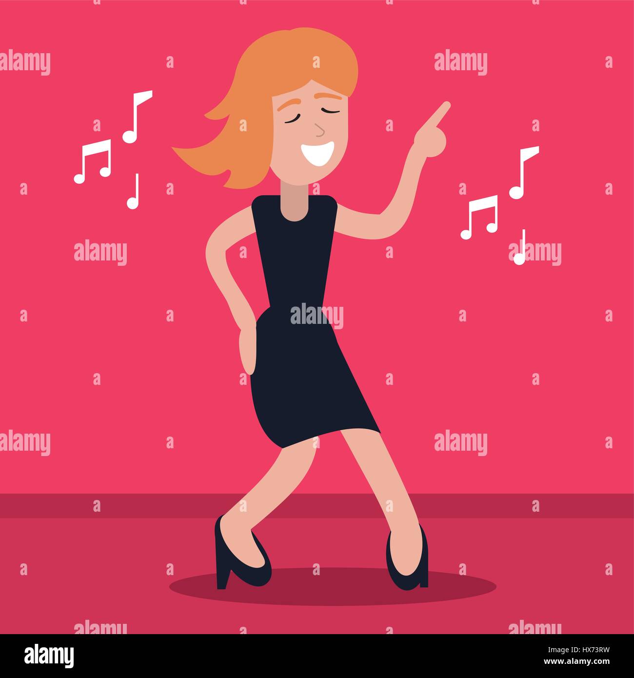 happy woman music dancing Stock Vector Image & Art - Alamy